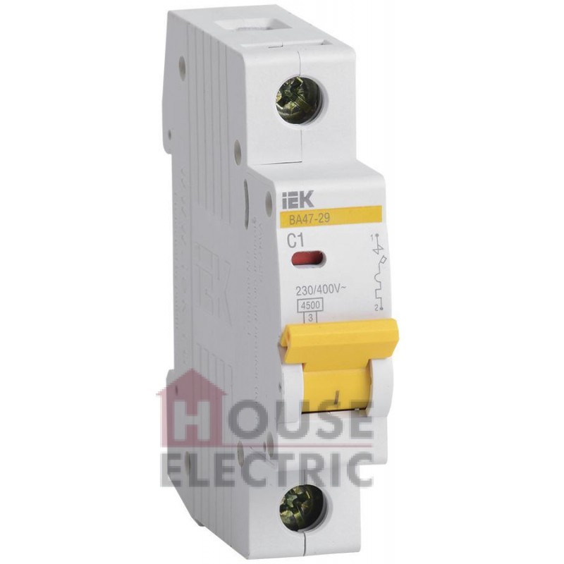 Автоматический выключатель IEK ВА47-29 4,5кА х-ка C 1Р 1А
