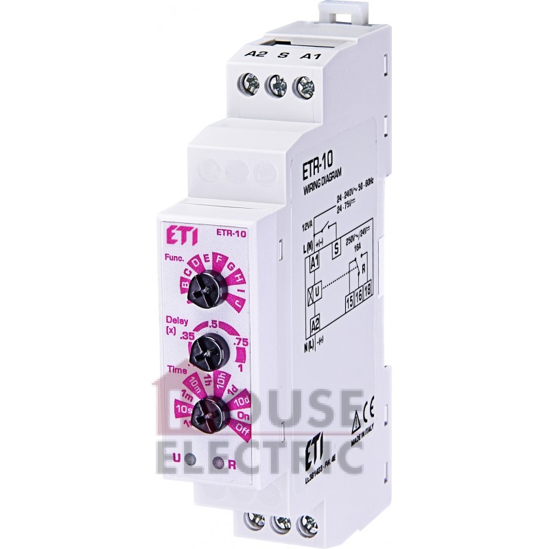 Реле времени ETI ETR-10 24-240V AC многофункциональное 0.1сек - 10дней