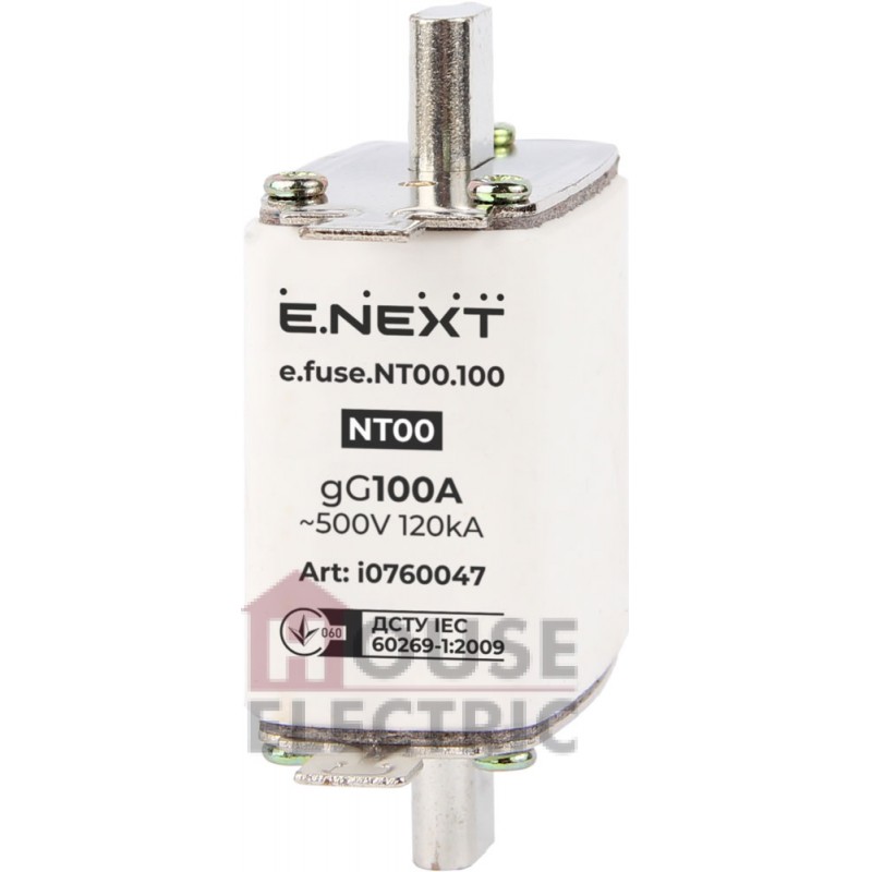 Предохранитель ножевой с плавкой вставкой E.NEXT e.fuse.NT00.100, габарит 00, 100А