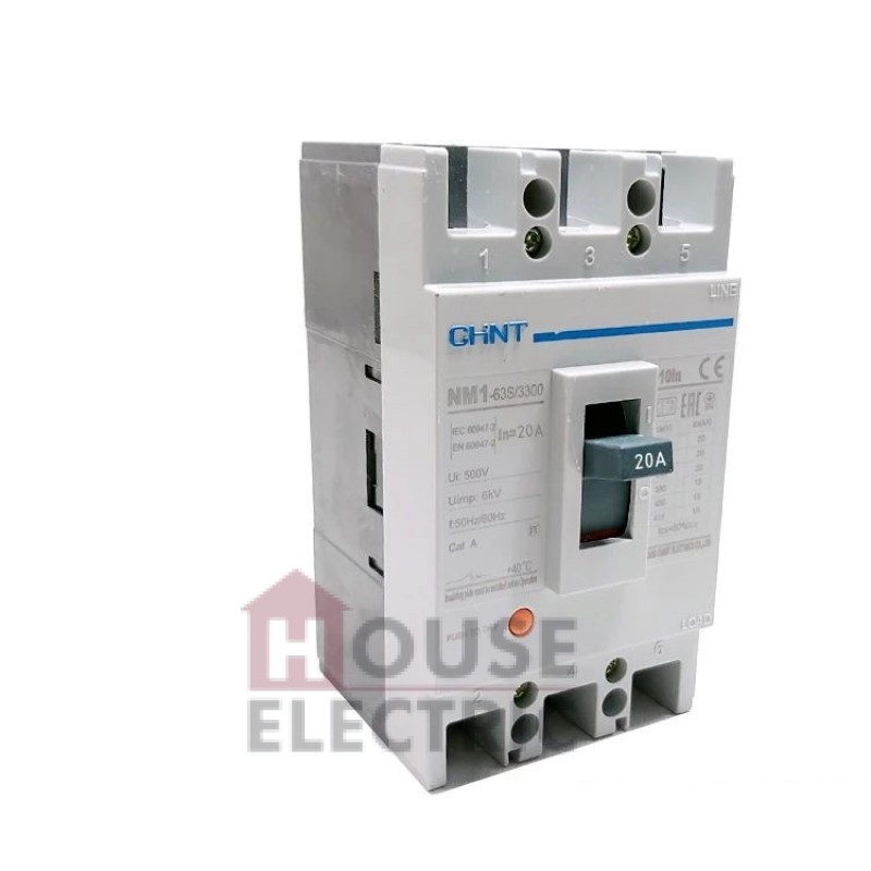 Силовой автоматический выключатель CHINT NM1-63S/3300 3P 20A