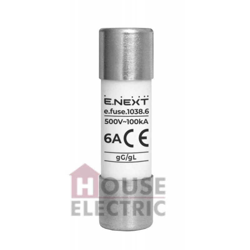 Плавкий предохранитель E.NEXT e.fuse.1038.6, типоразмер 10х38, 6А