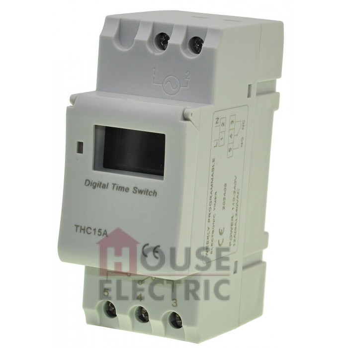 Таймер электронный недельный на DIN-рейку Digital Time Switch THC15A