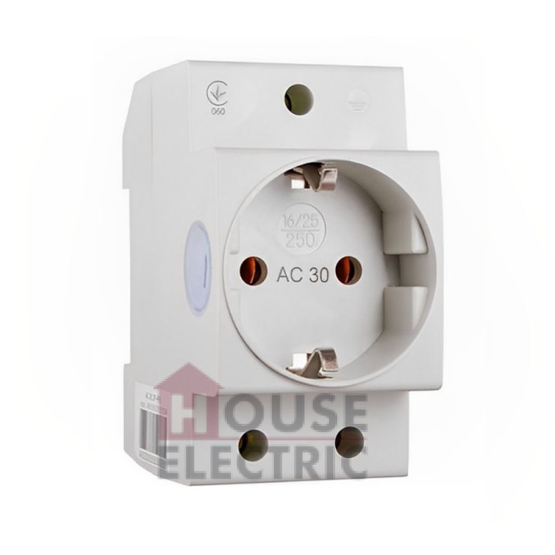 Розетка с установкой на DIN-рейку Takel 223 (AC30) с заземлением